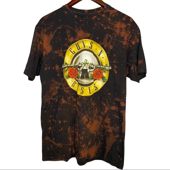 Guns’N’Roses | Shirts | Guns N Roses Bullet Logo Bleached Dyed Band Tee ...